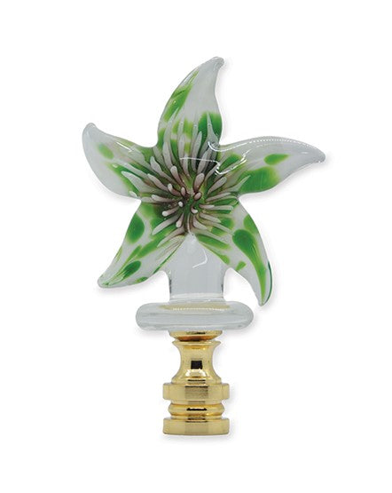#L6 Clear Glass Green Starfish 2¾" Tall – Decorative Arts Lamp Finials