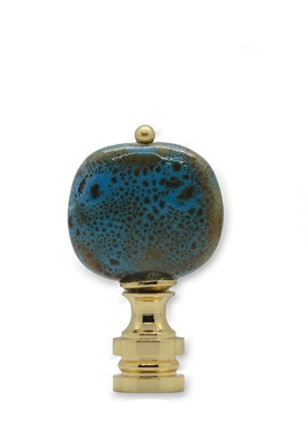 #P96 Turquoise Spotted Ceramic 2" Tall – Decorative Arts Lamp Finials