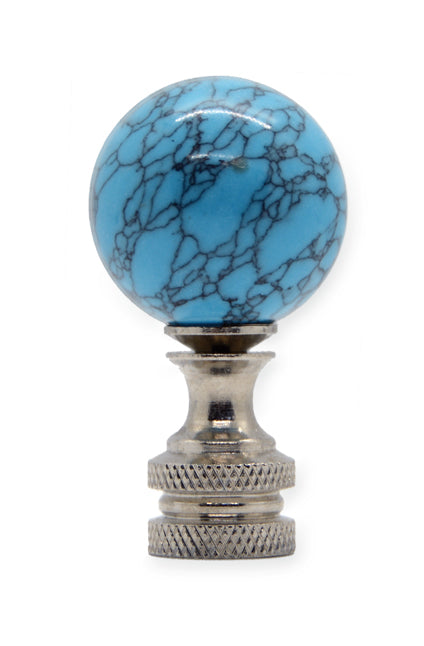 #TQ Turquoise & Nickel 4 Sizes – Decorative Arts Lamp Finials
