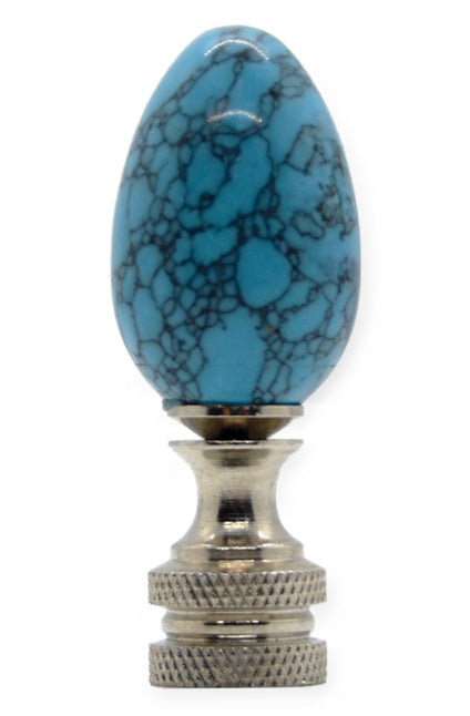 #TQ Turquoise & Nickel 4 Sizes – Decorative Arts Lamp Finials